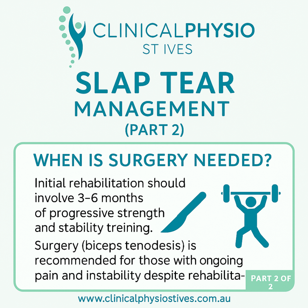 SLAP Tear Rehabilitation: What You Need to Know - Clinical Physio